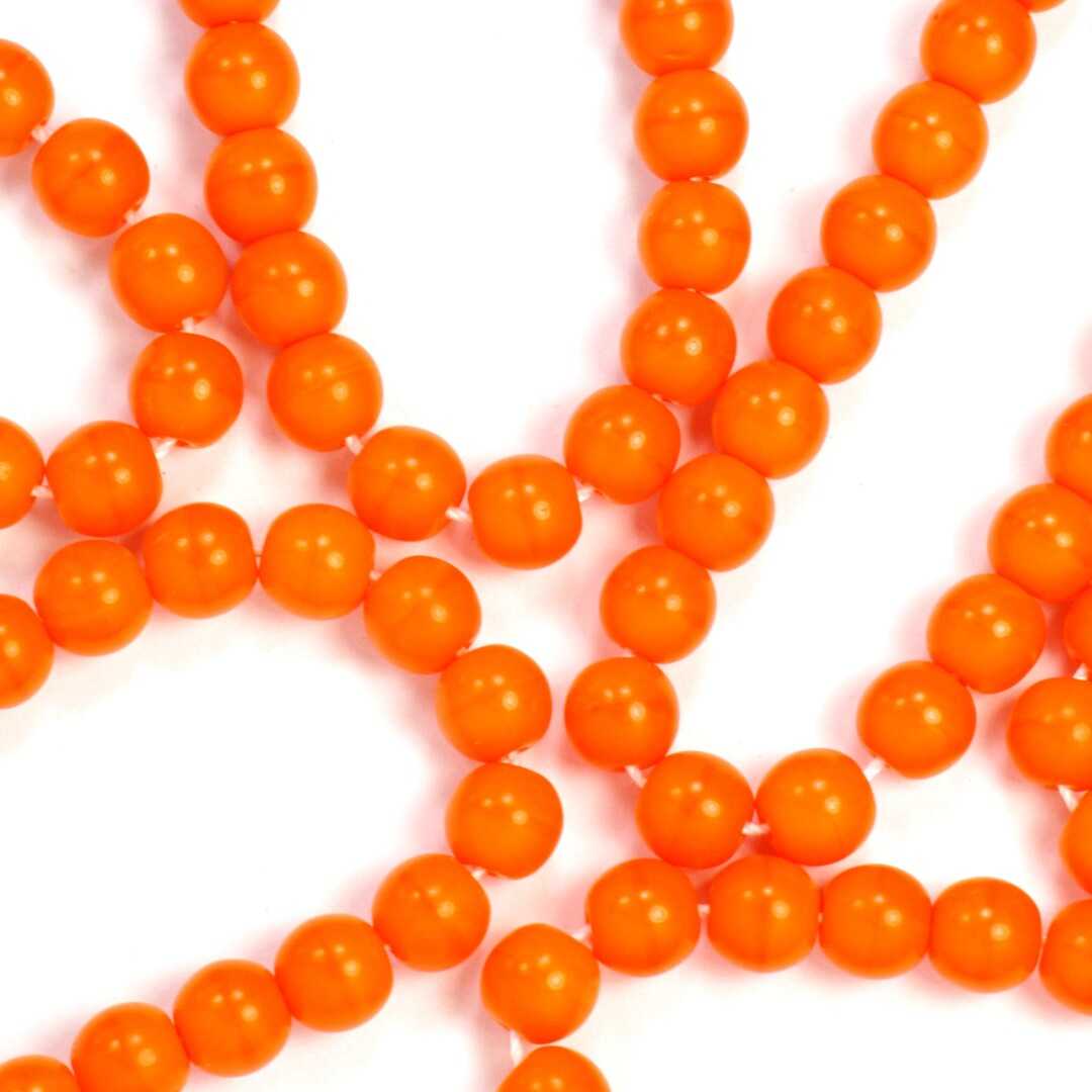6mm Bright Opaque Orange Round Druk Czech Glass Beads - 25 - Etsy