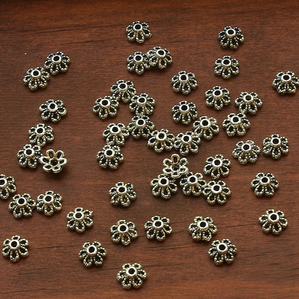 Silver Plated Bead Caps - Etsy