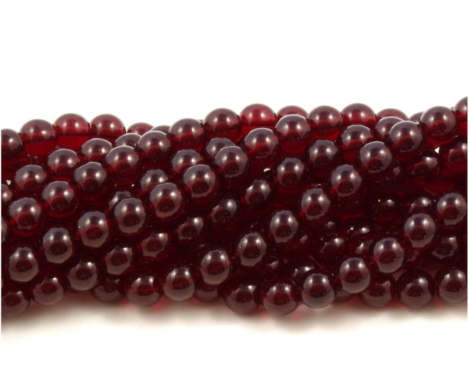 8mm Deep Ruby Red Round Druk Czech Glass Beads - 25 - Etsy