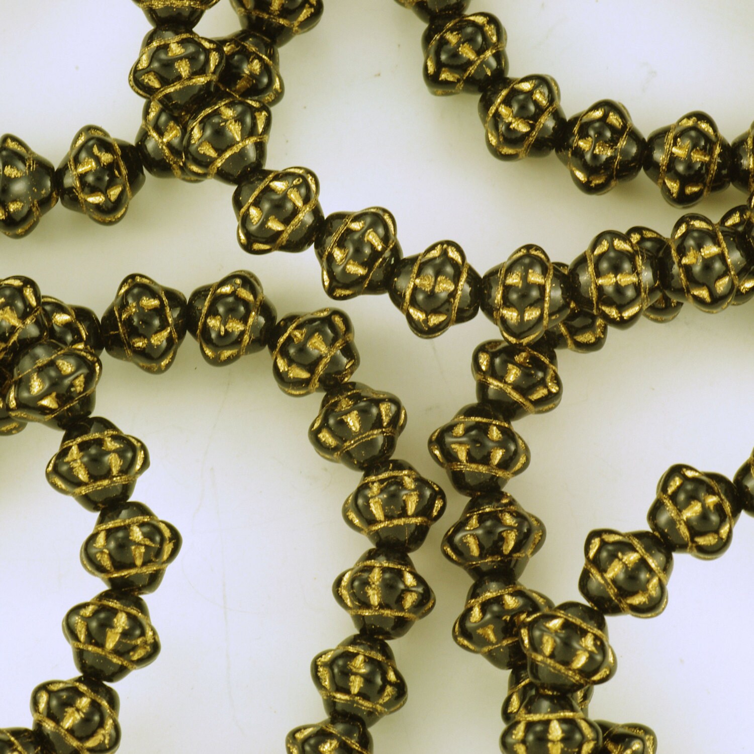 6mm Jet Black With Gold Finish Saturn Czech Glass Beads 25 - Etsy