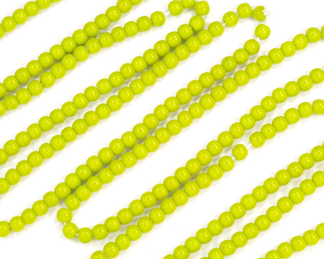 4mm Opaque Chartreuse Green Round Czech Glass Druk Beads - 50 - Etsy
