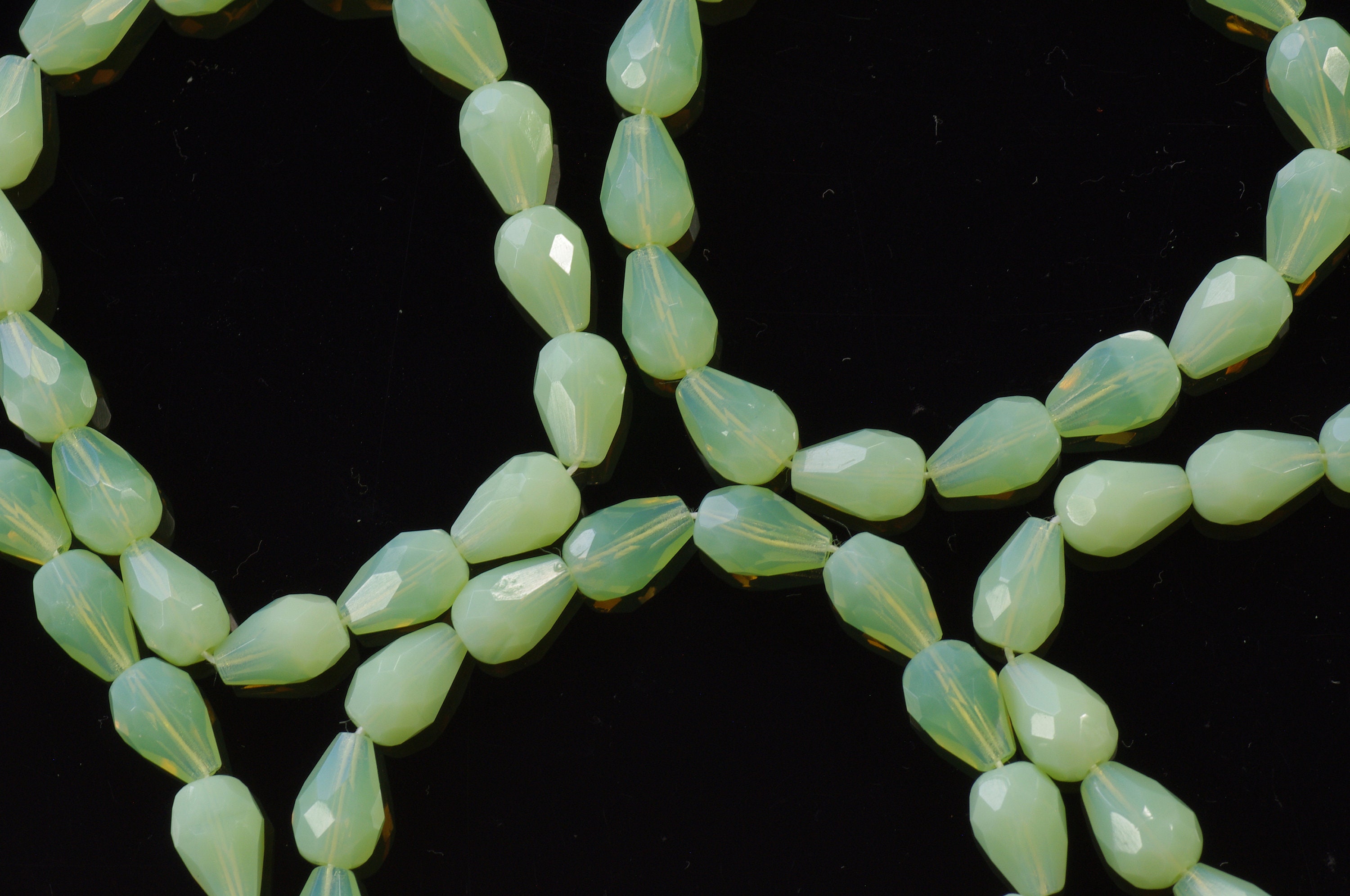 10x7mm Green Opaline Fire Polish Czech Glass Faceted Teardrop - Etsy ...