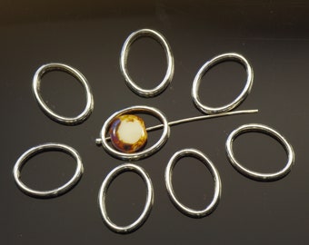Pewter Round Oval Bead Frames Silver Plated 15x16mm 8 - Etsy