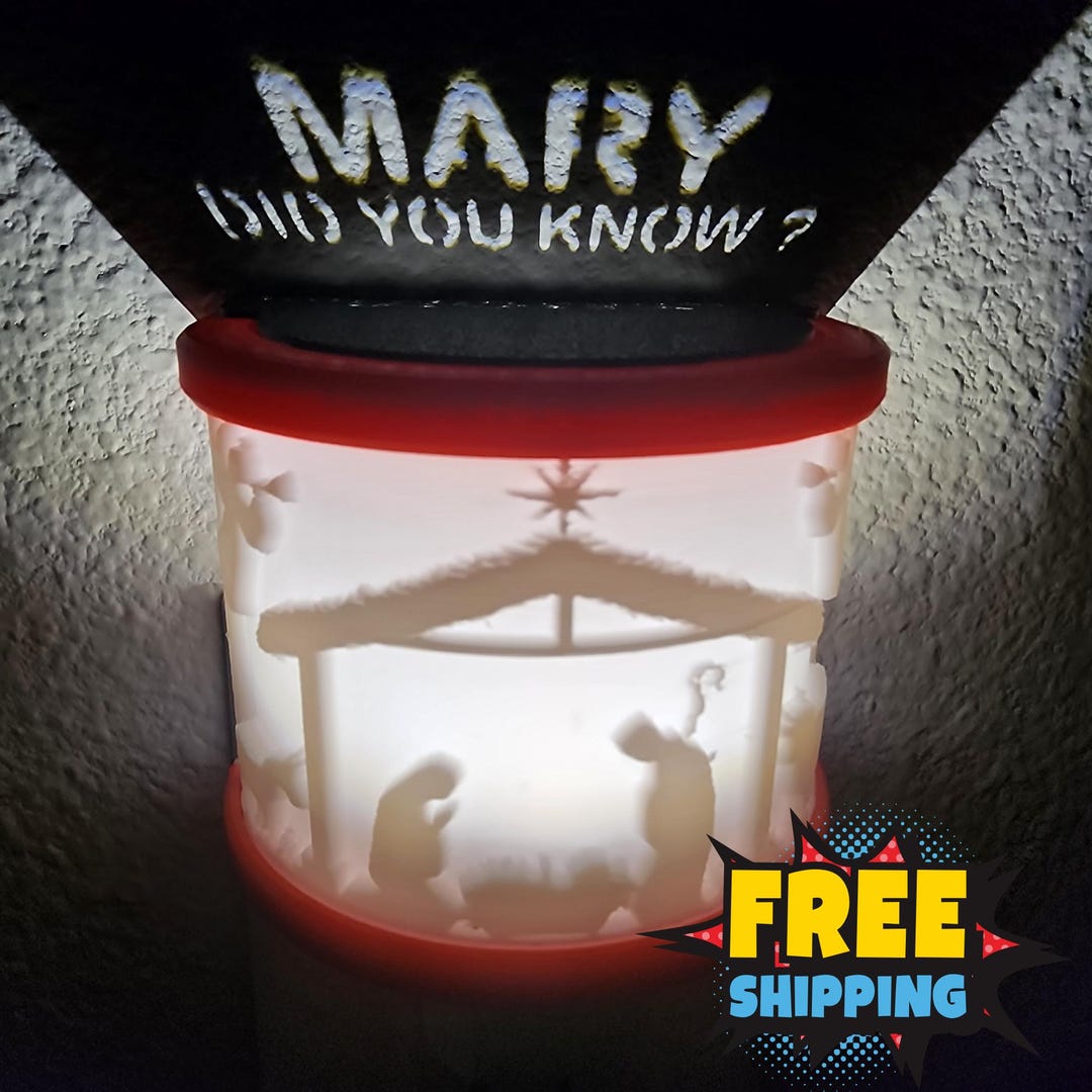 Nativity Night Light mary Did You Know Design Christian Christmas Decor ...