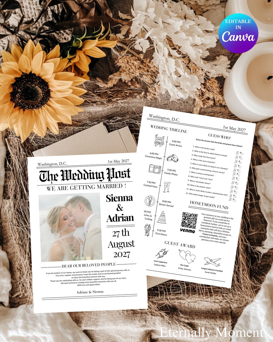 We Are Getting Married!, Editable Wedding Newsletter, Custom Wedding Program, DIY Wedding ...