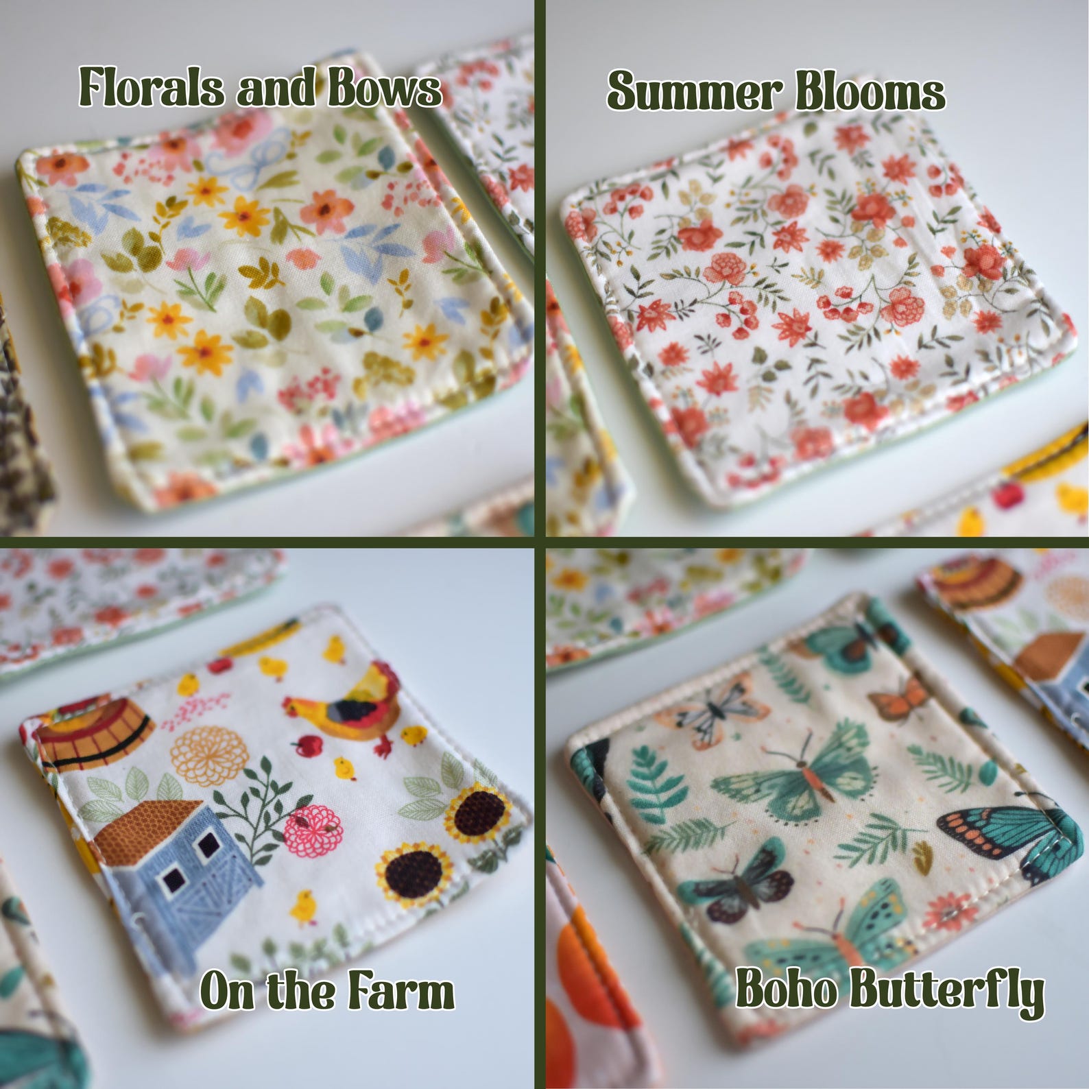 Handmade Fabric Drink Coasters and Mug Rugs | Cute Office Desk ...