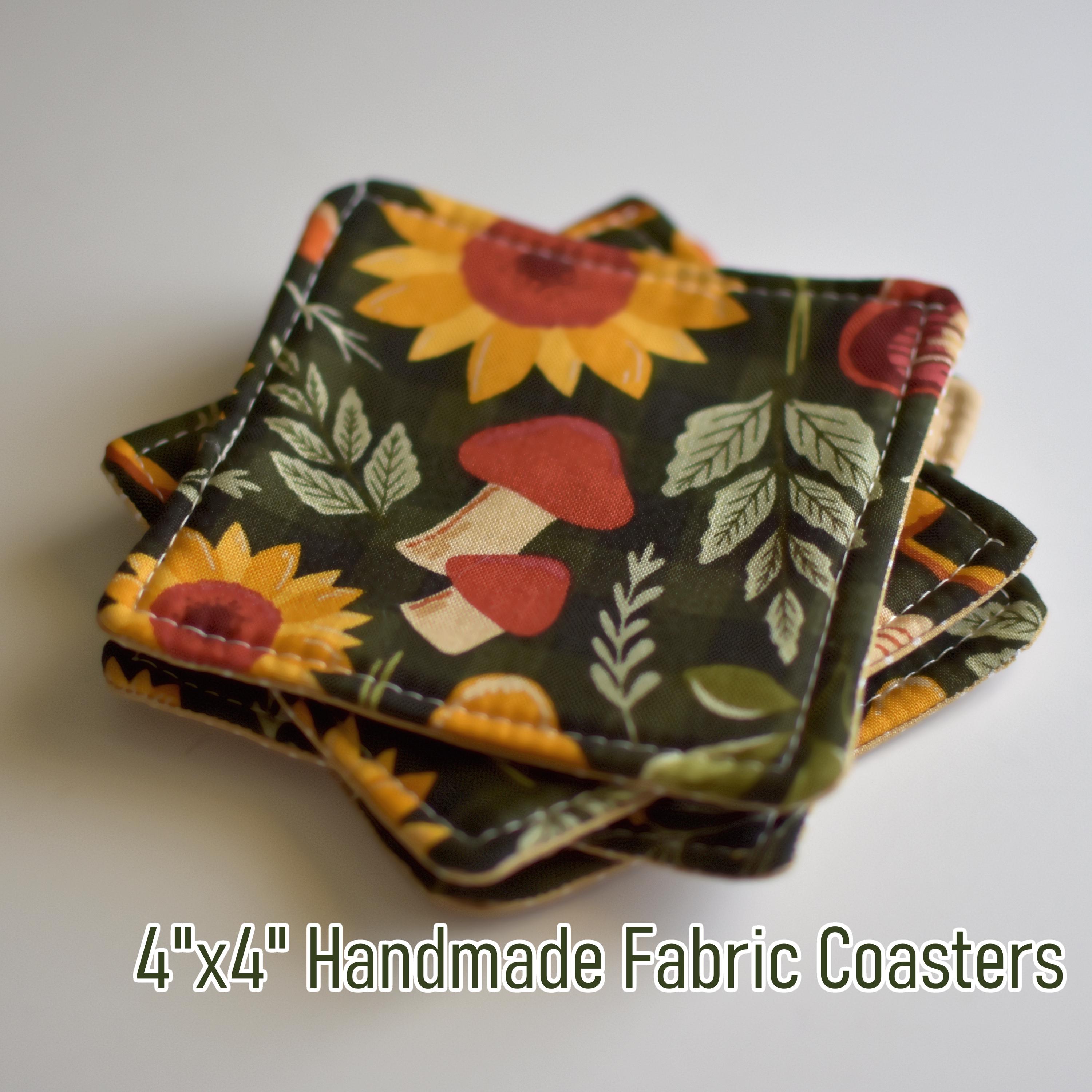 Handmade Fabric Drink Coasters and Mug Rugs | Cute Office Desk ...