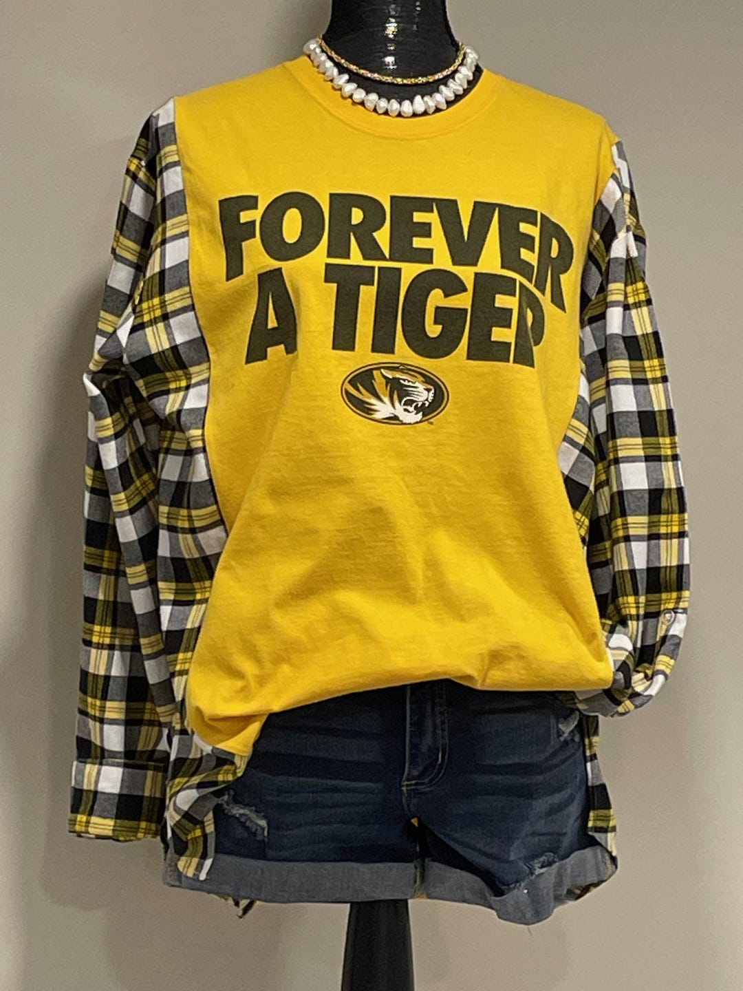 Missouri University Tigers Upcycled Reworked Flannel Oversized Shirt ...