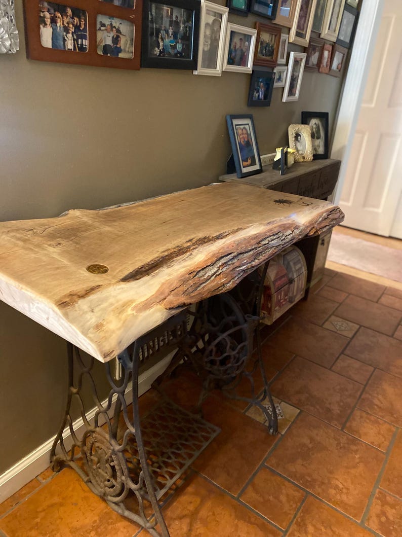 CUSTOM MADE Singer Treadle Sewing Machine Cast Iron Base Foyer/side ...