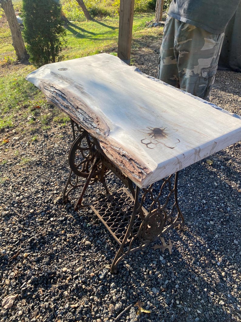 CUSTOM MADE Singer Treadle Sewing Machine Cast Iron Base Foyer/side ...