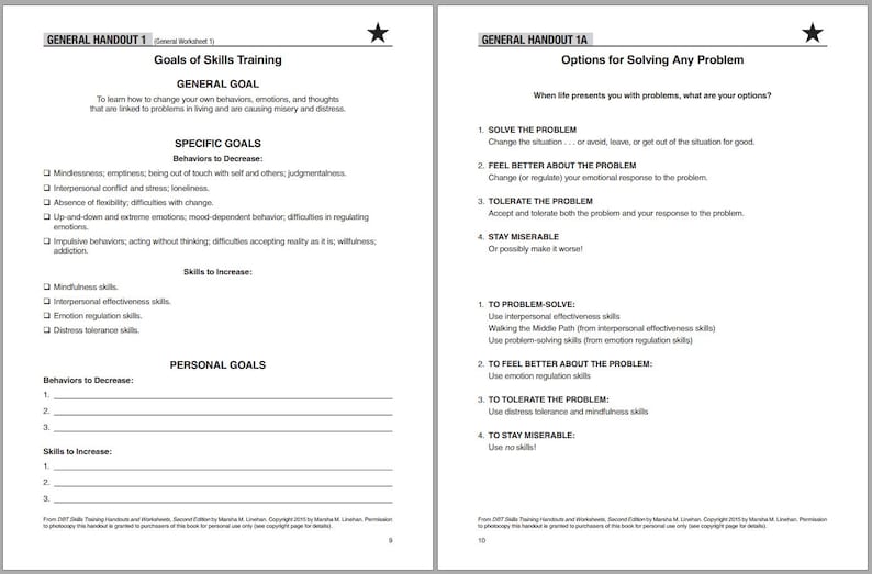 DBT Skills Training Handouts and Worksheets and DBT Skills Training ...