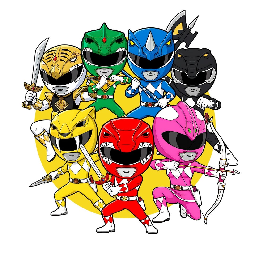 Power Rangers Chibi Clipart Bundle | Superhero Printable Poster, Cute ...