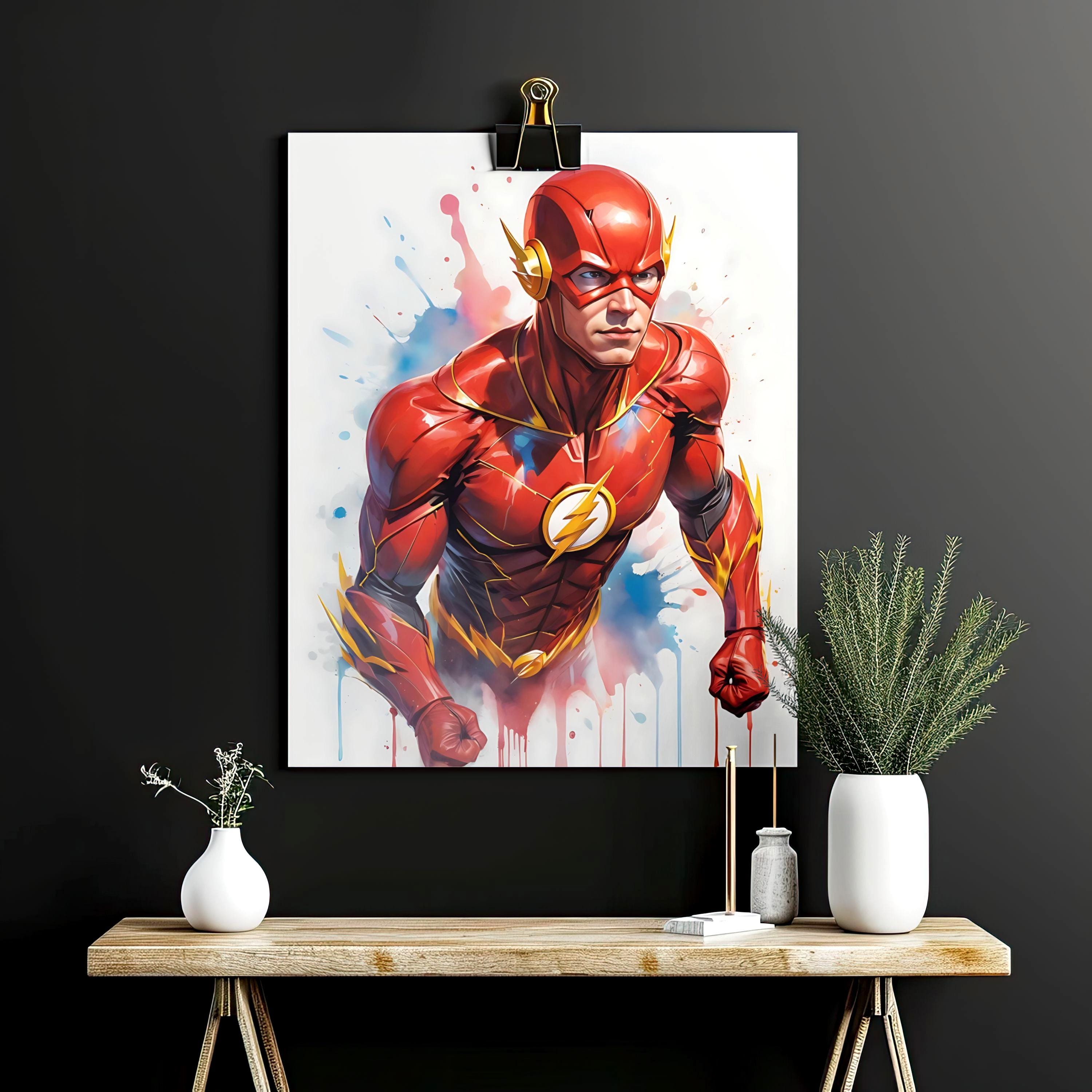 DC Superheroes Poster Prints 6 Iconic Characters DC Watercolor Gift ...