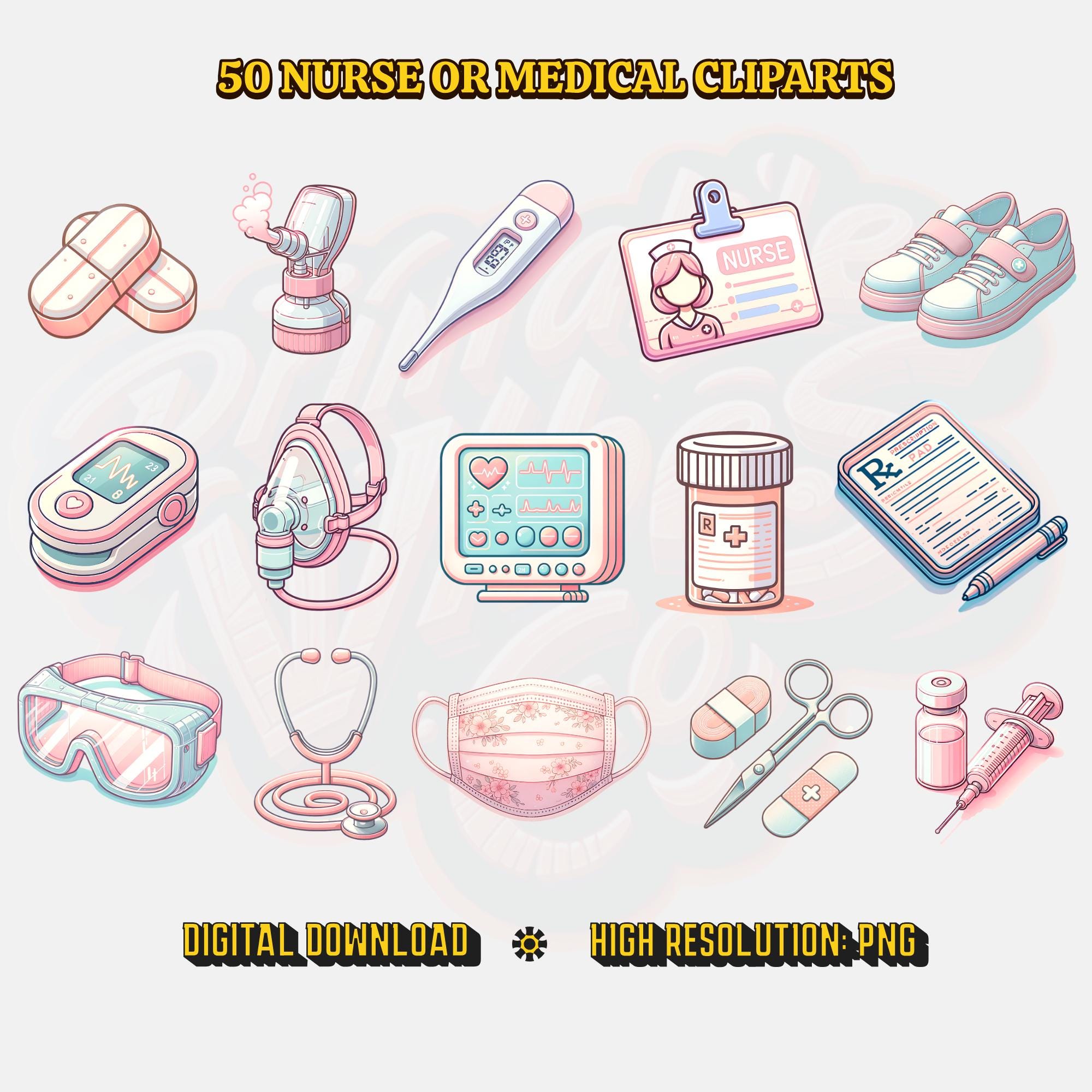 Medical Elements Nurse Clipart Healthcare Projects | Medical ...