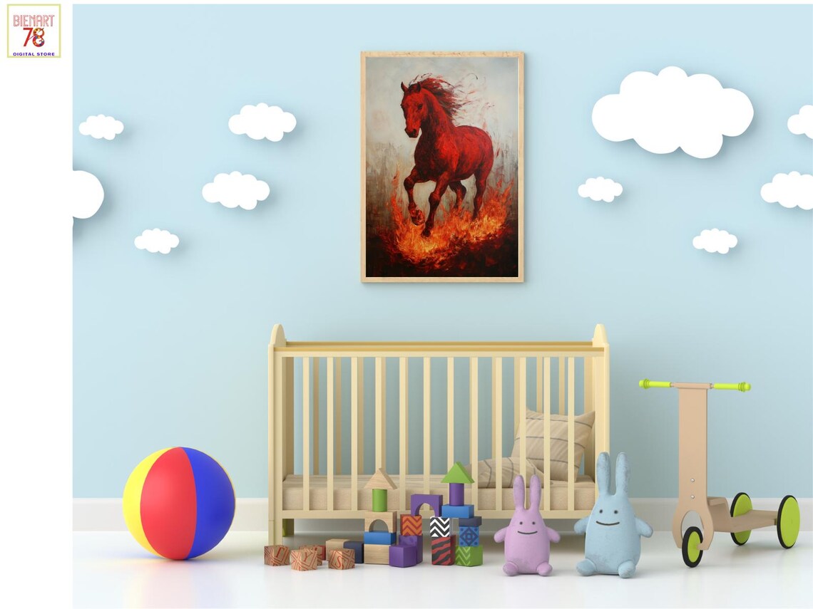 Fiery Spirit – the Red Horse of Strength and Passion - Etsy