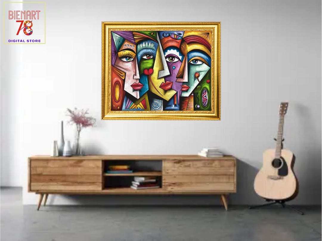 Unity of Faces: A Cubist Symphony - Etsy
