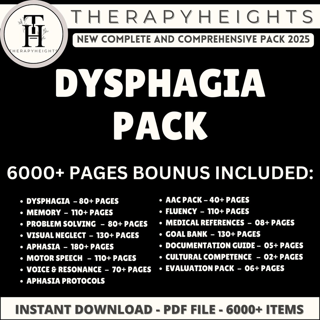 Dysphagia Pack, PDF, Patient Handouts, Worksheets, Resources ...