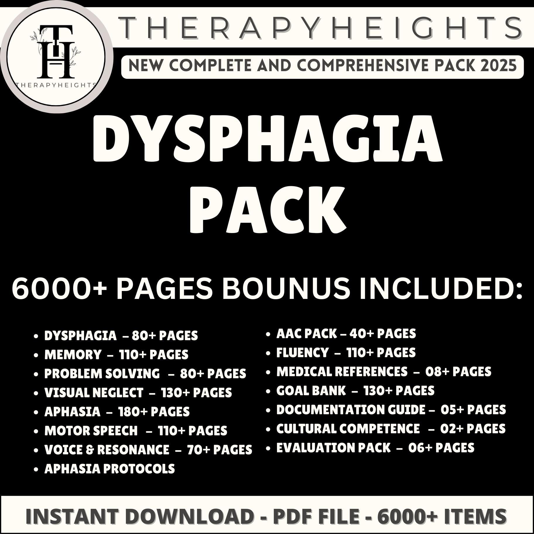 Dysphagia Pack, PDF, Patient Handouts, Worksheets, Resources ...
