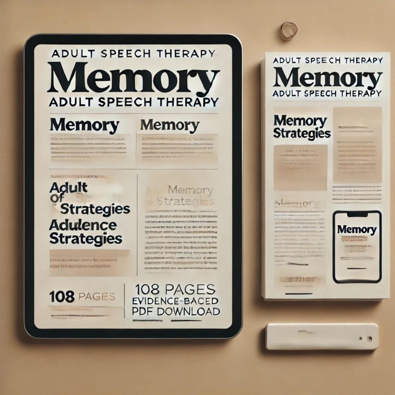 Memory Pack, PDF, Patient Handouts, Worksheets, Resources, Dementia, Medical SLP, Speech Therapy ...