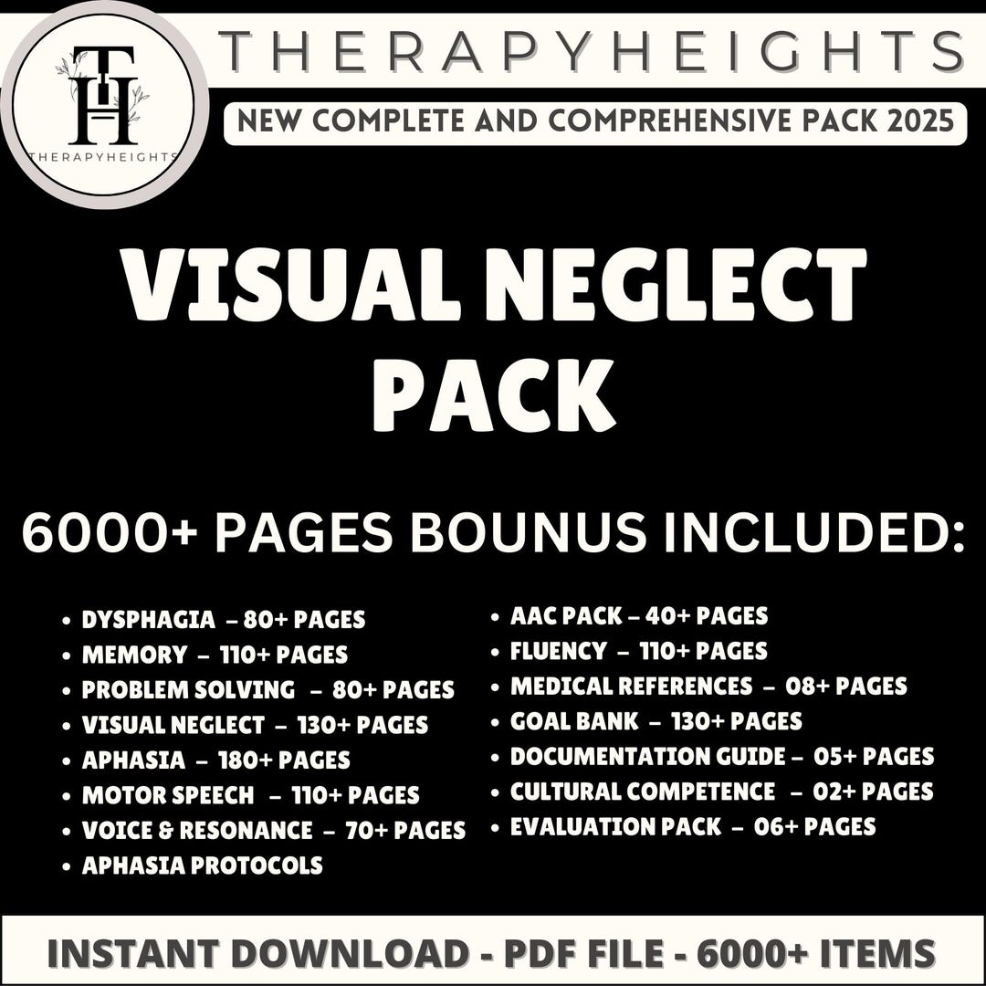 Visual Neglect Pack, PDF, Patient Handouts, Worksheets, Resources ...