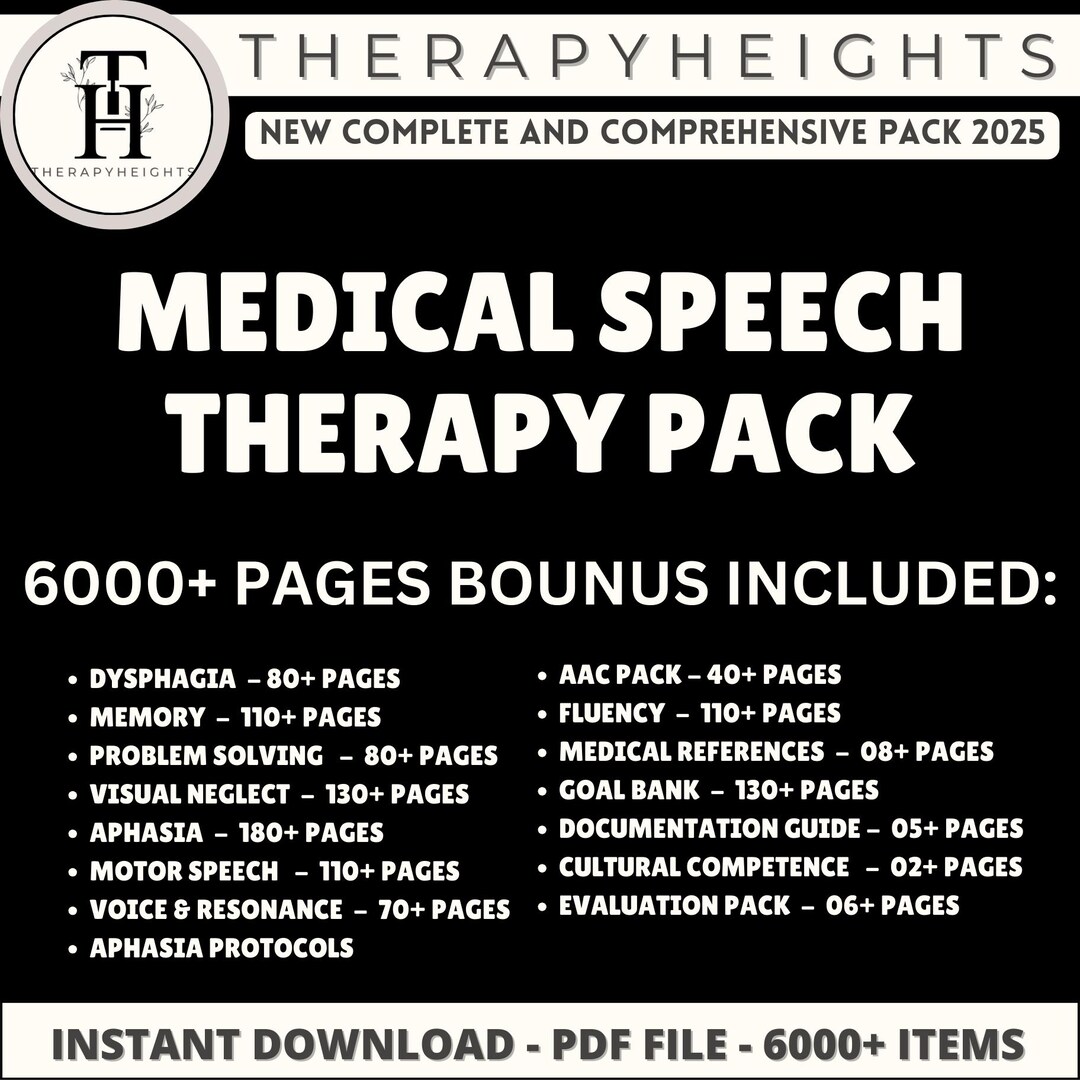 Adult Speech Therapy STARTER PACK, Speech-language Pathologist, SLP ...