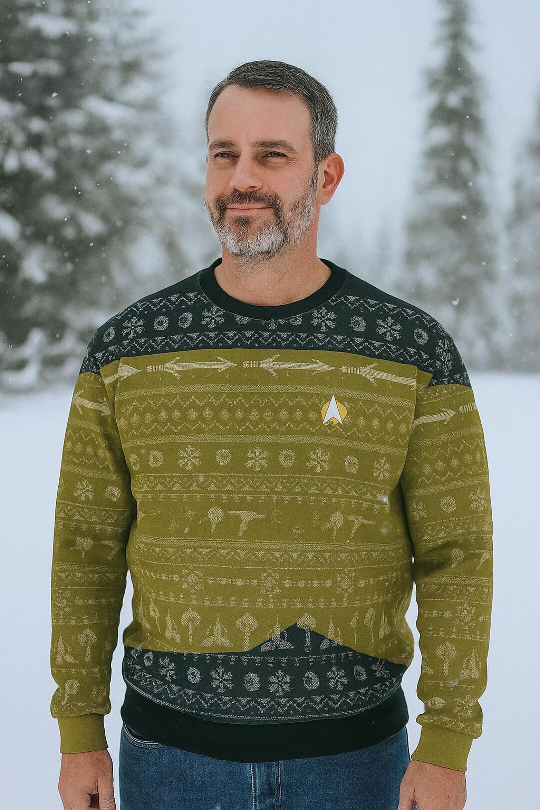 Men’s Star Trek Winter Warm Christmas Sweater Present Gift Red Blue ...