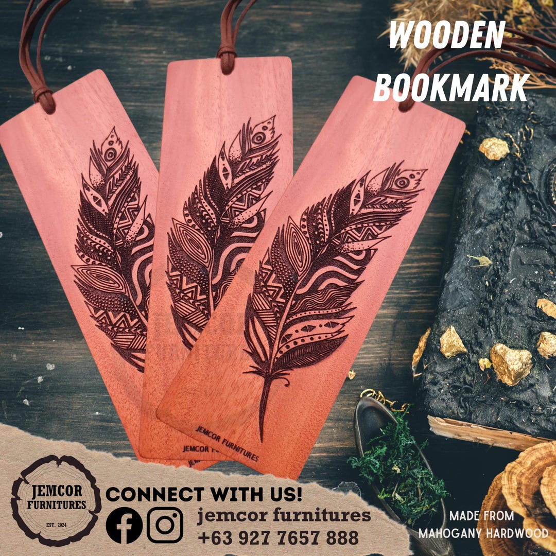 Feather With Aztec Chevron Print Personalized Bookmark | Custom ...