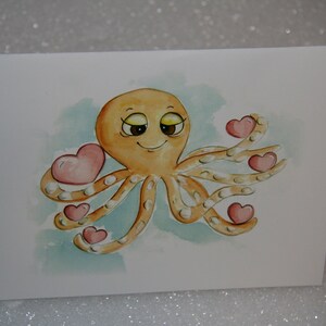Octopus Valentine Card - Happy Valentines Day Greeting Card - Be My ...