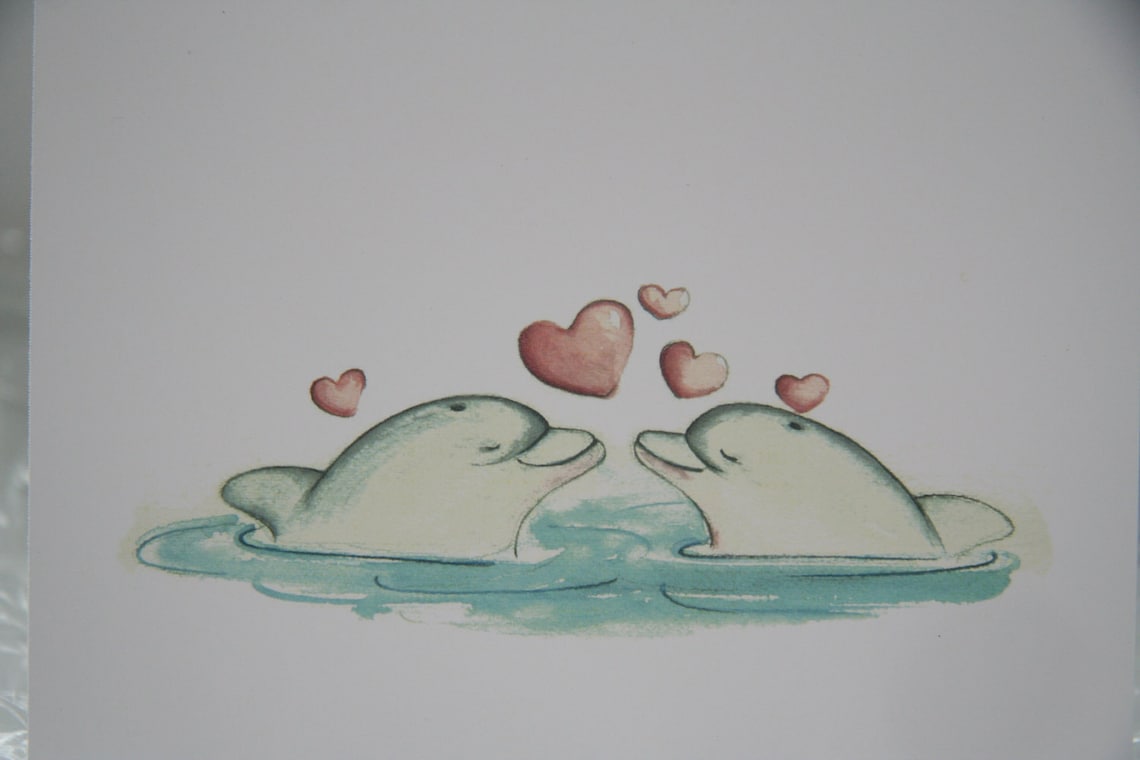Dolphins Valentine Card - Be My Valentine - Etsy