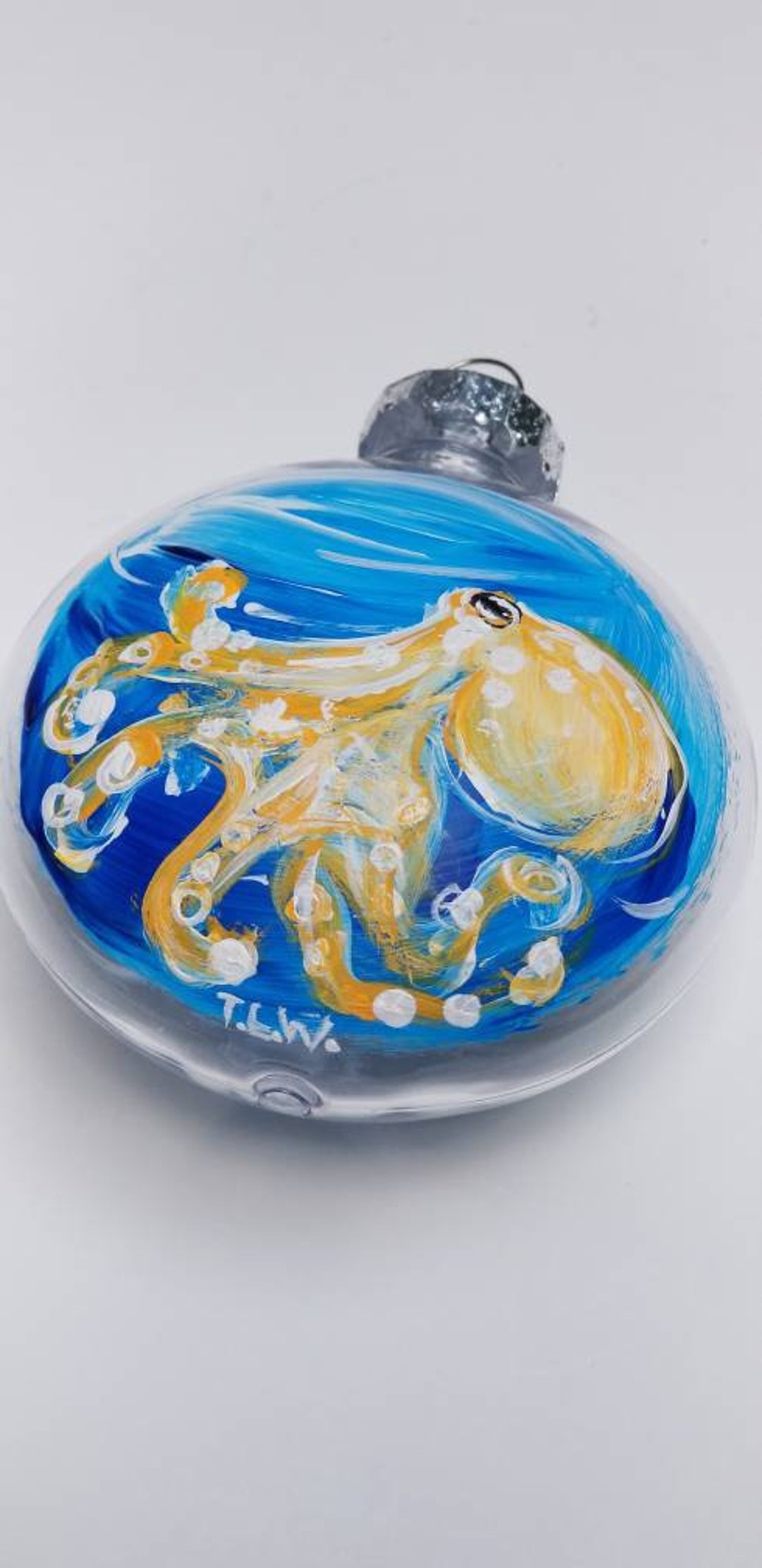 Hand Painted Octopus Christmas Tree Plastic Ornament 3" X 3" - Etsy