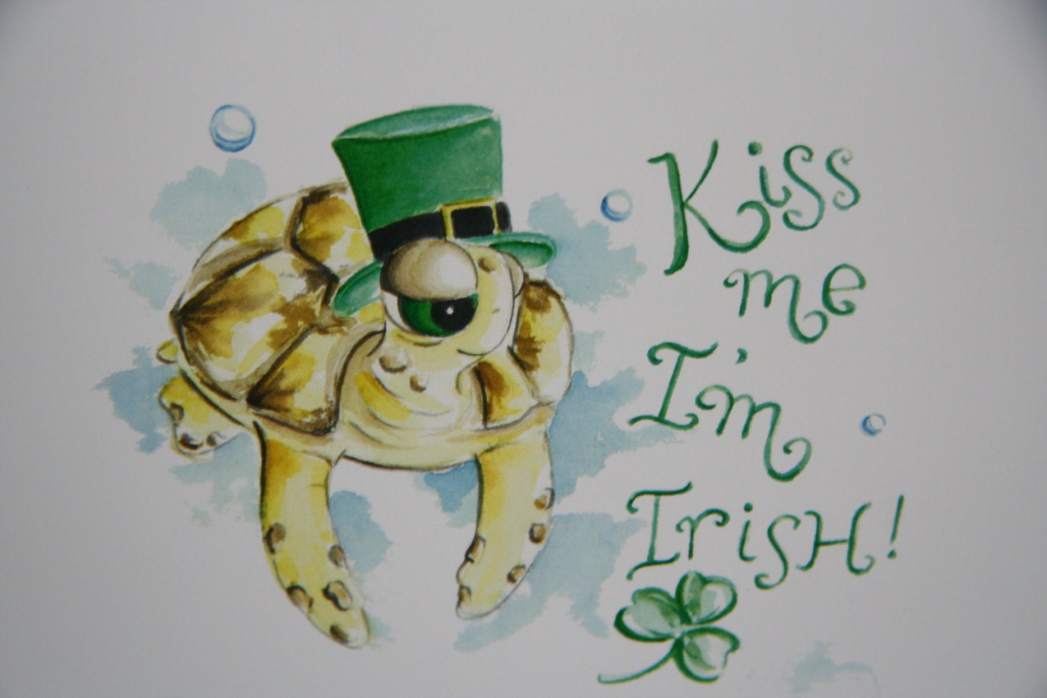 Sea Turtle Happy St. Patrick's Day Card - Kiss Me I'm Irish - Etsy