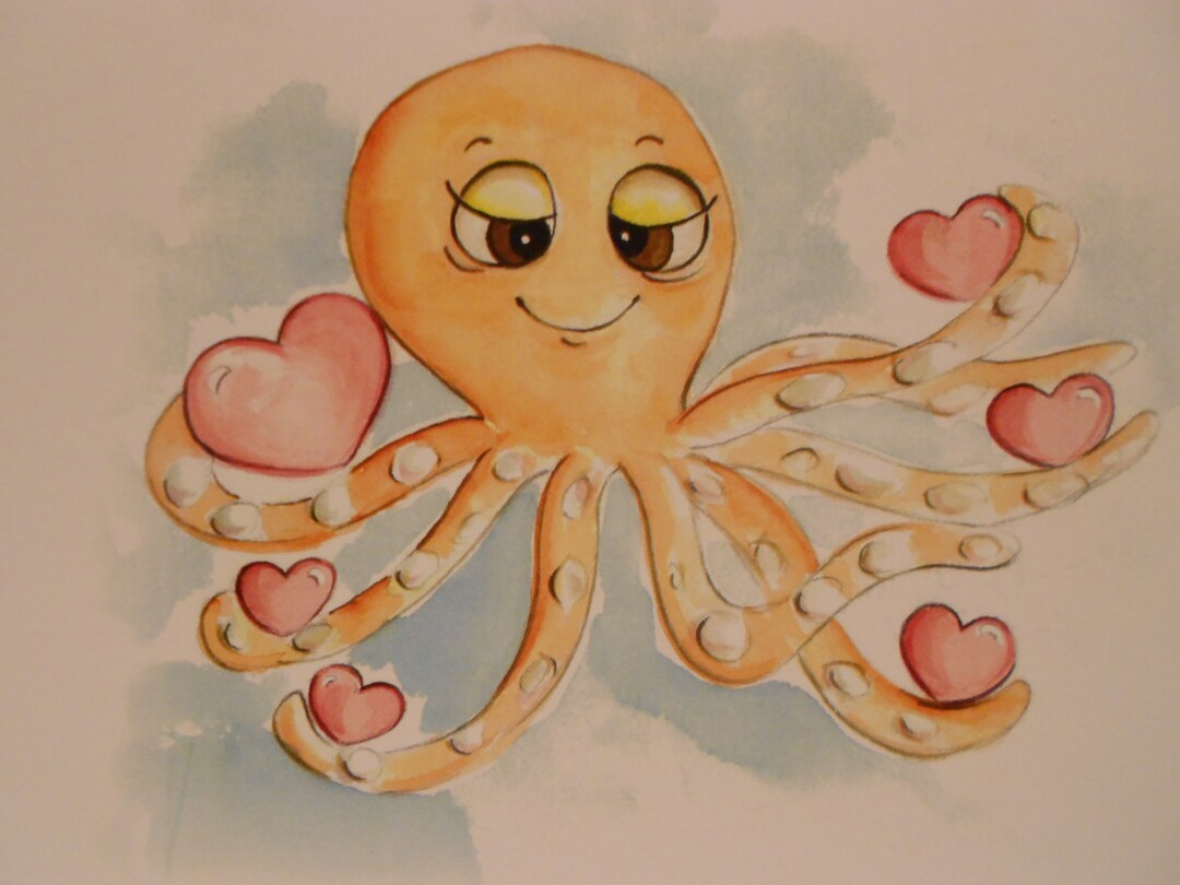 Octopus Valentine Card - Happy Valentines Day Greeting Card - Be My ...