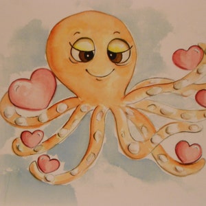 Octopus Valentine Card - Happy Valentines Day Greeting Card - Be My ...