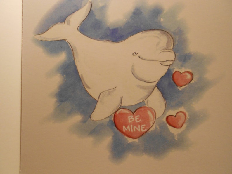 Beluga Valentine Card - Be Mine - Happy Valentines Day Card - Etsy