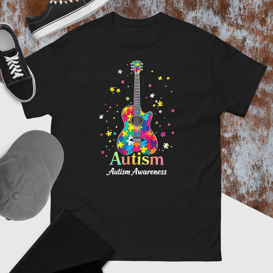 Autism Awareness Guitar Puzzle Piece Music Lover Shirt - Etsy
