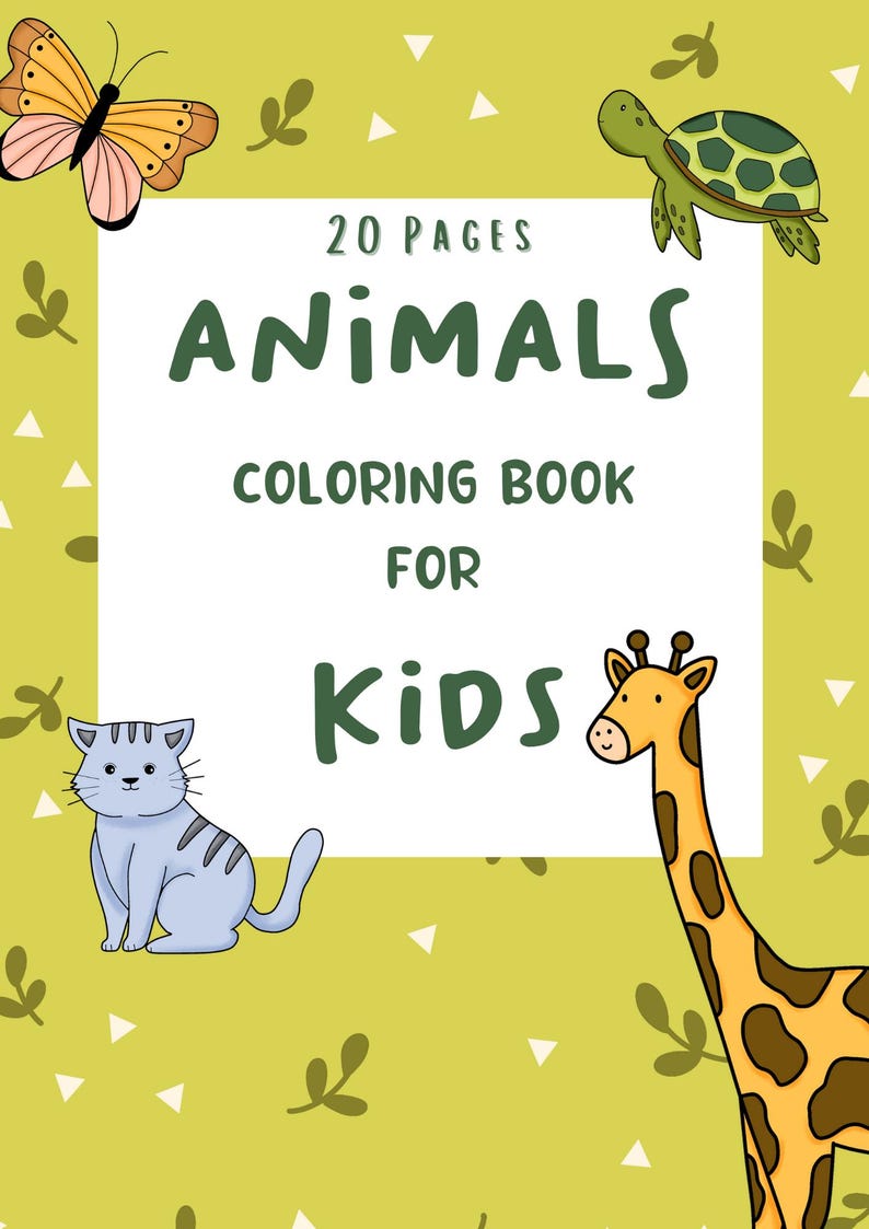 Animal Coloring Pages for Kids, Printable A4 PDF, Fun and Relaxing ...