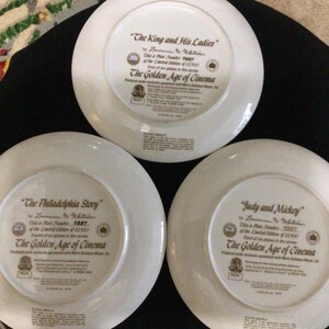 Set of Three Vintage Old Hollywood Collectable Plates- “the Golden Age ...