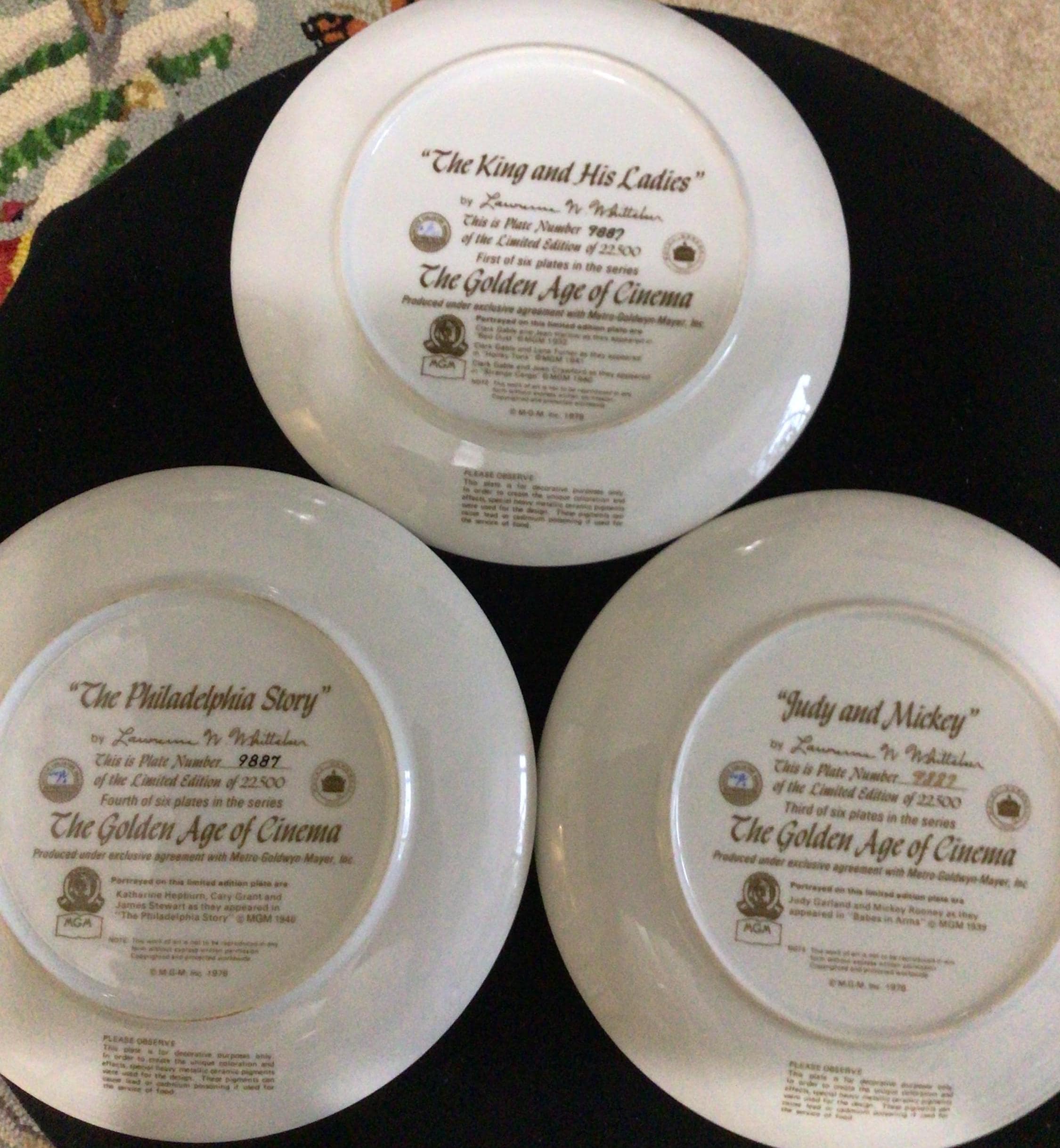 Set of Three Vintage Old Hollywood Collectable Plates- “the Golden Age ...