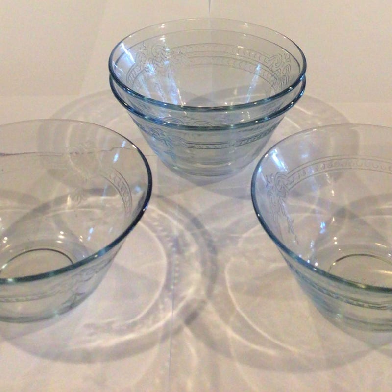 Fire King Blue Custard Cups - Etsy