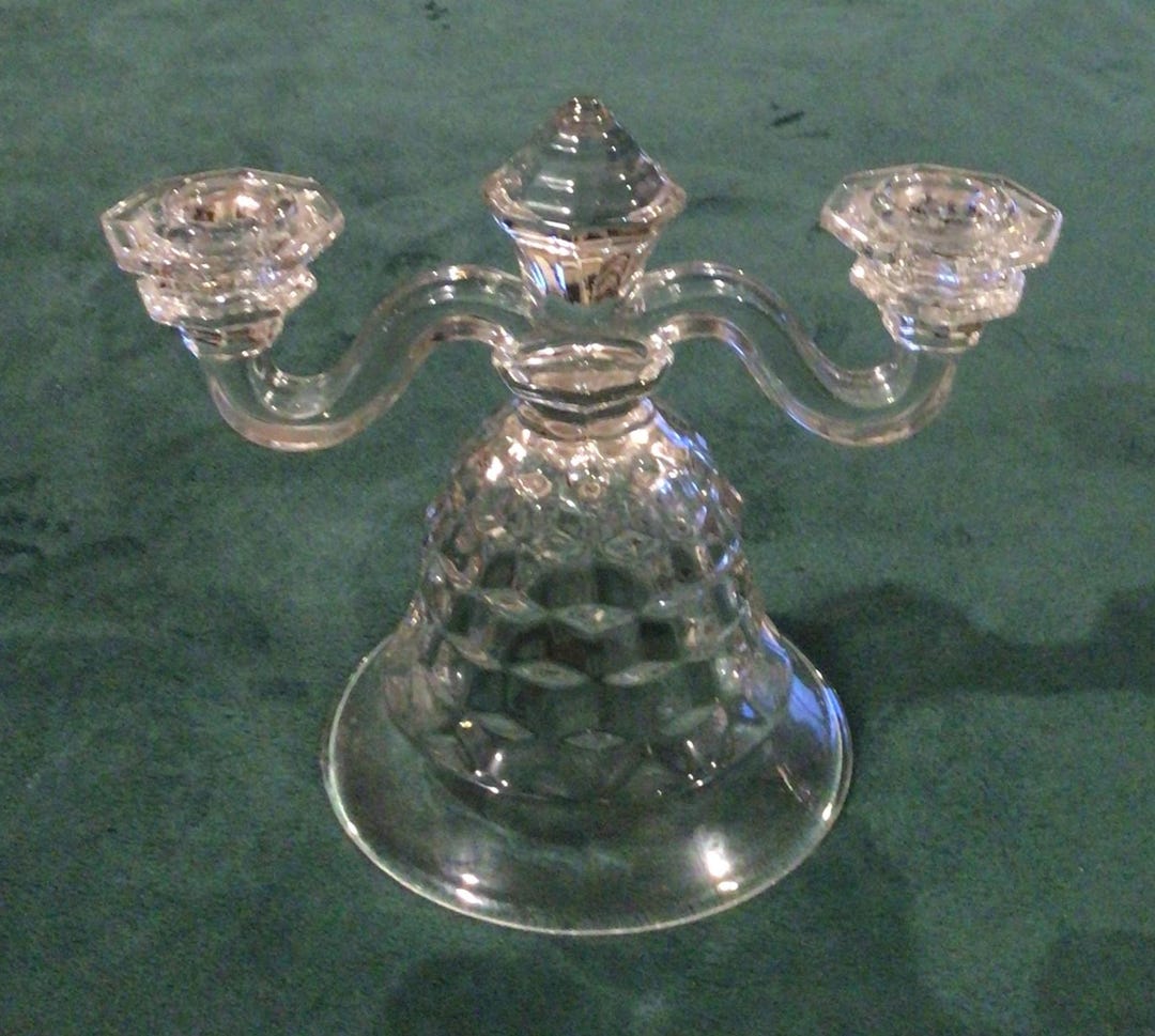 Vintage Fostoria Glass Bell Candelabra. Two Available- Each Stands 7 ...