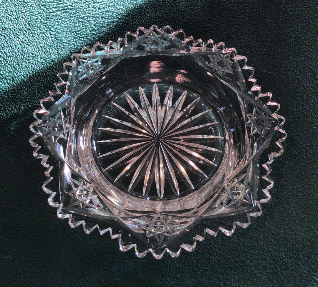 Vintage Heavy Bavarian Cut Crystal Dish. Measures 5” With .75” Depth ...