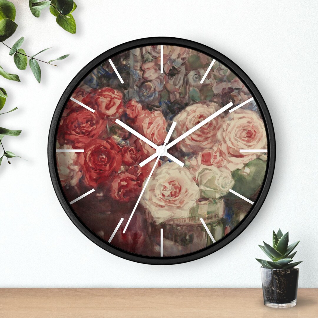 Flower Wall Clock Flower Clock Silent Wall Clock Wall Clock Wall Clock ...