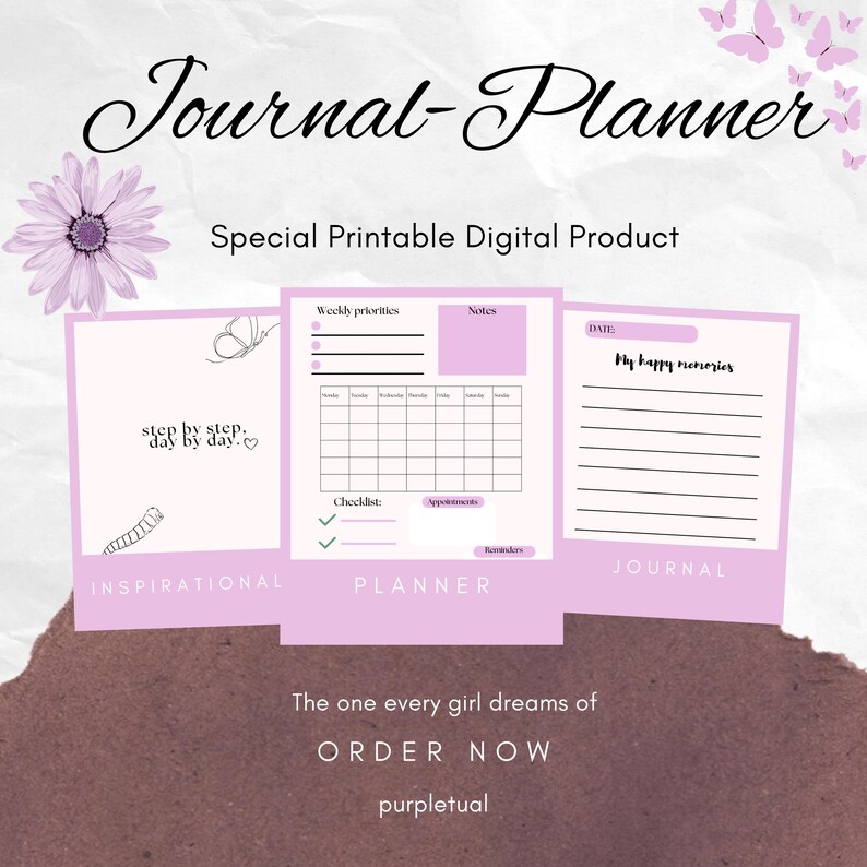 Journal and Planner | Two in One | Daily Journal | Daily Planner ...
