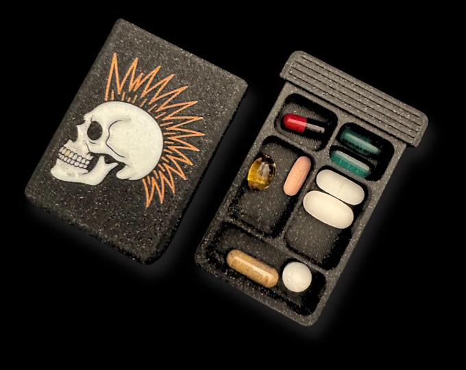 Skeleton Pill Case, 7 Day Pill Case, 7 Sections, Pill Box, Pill Case ...