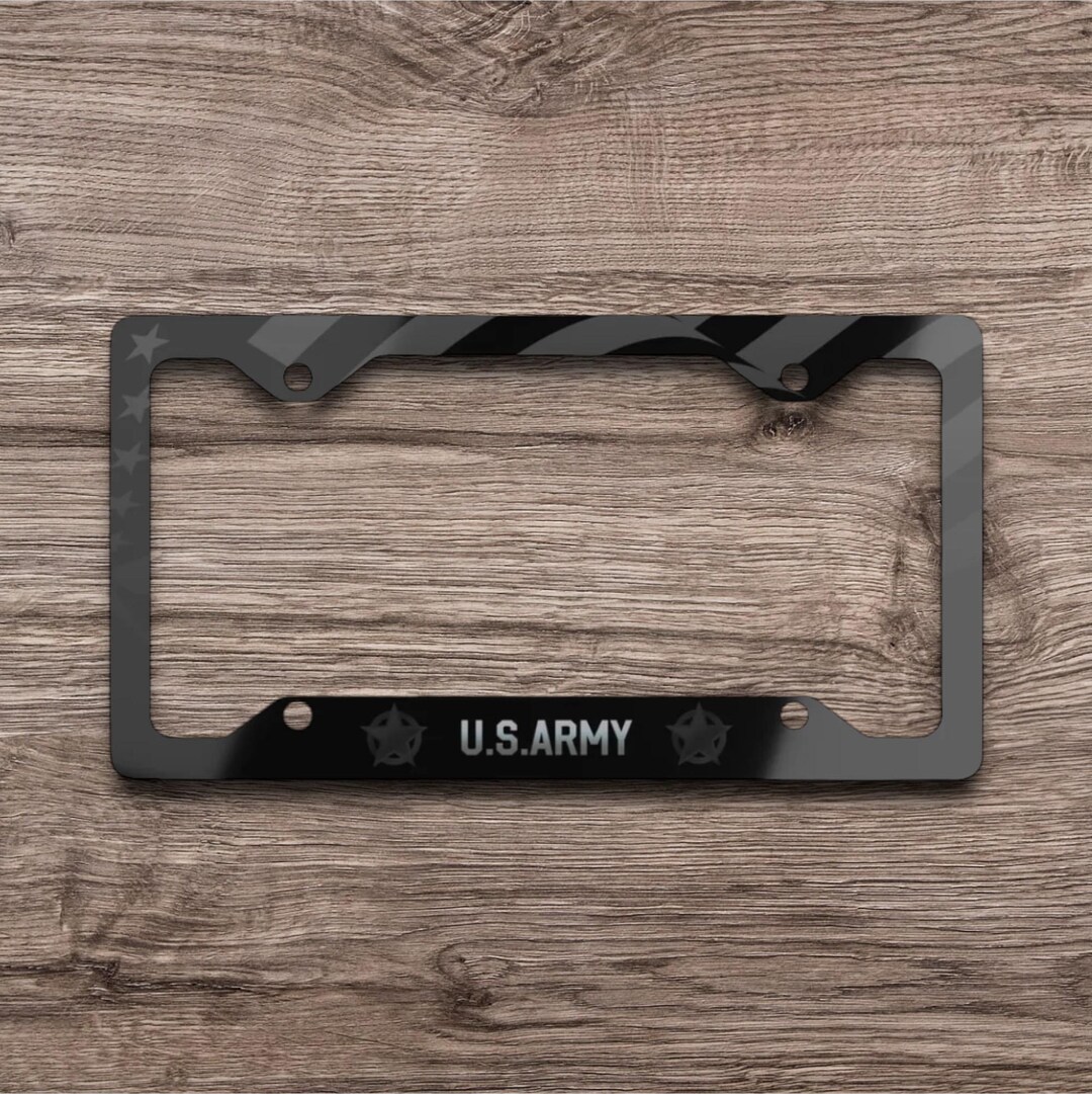 Black Color US Army Metal License Plate Frame, Black Frame, Best Gift ...