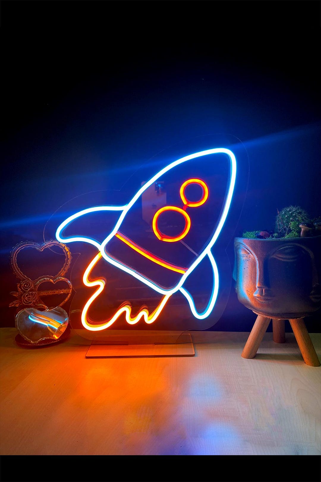 Rocket Neonsign, Rocket Led Light, Spacecraft Led Sign, Spaceship Neon ...