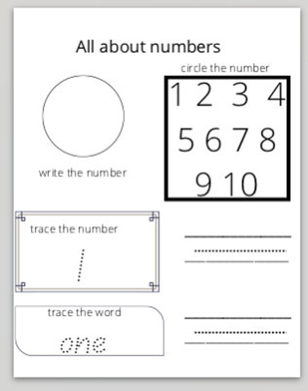 All About Numbers 1-10 - Etsy