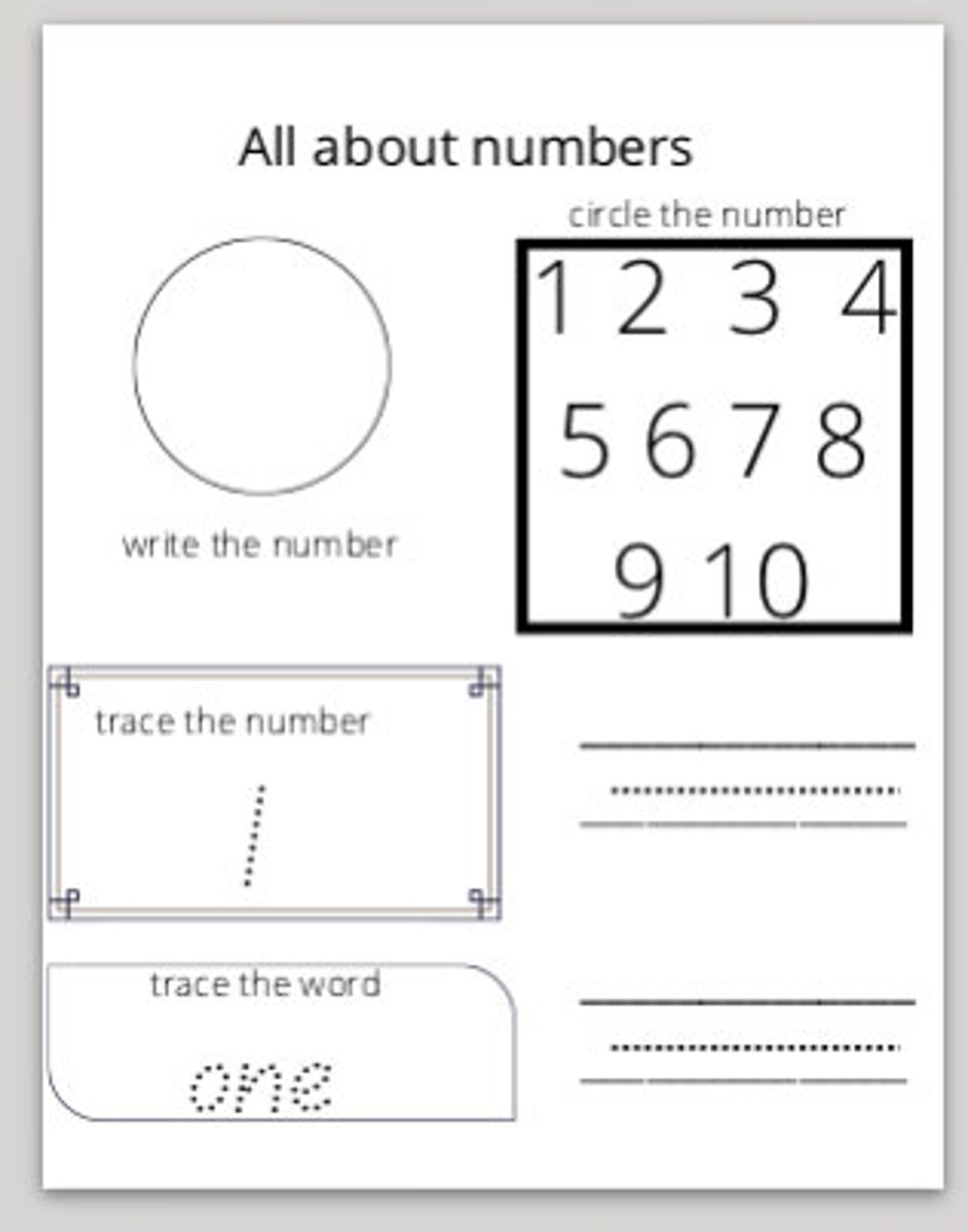 All About Numbers 1-10 - Etsy