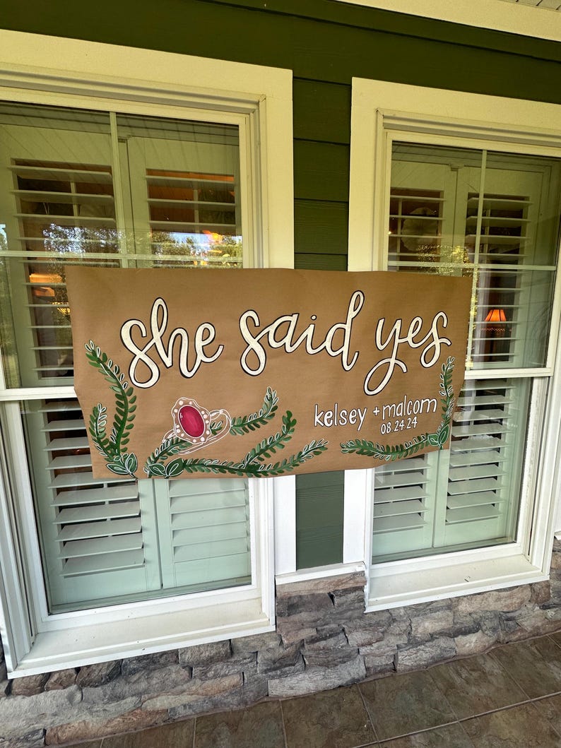 CUSTOM Hand-painted Event Banner, Engagement Party, Bachelorette - Etsy