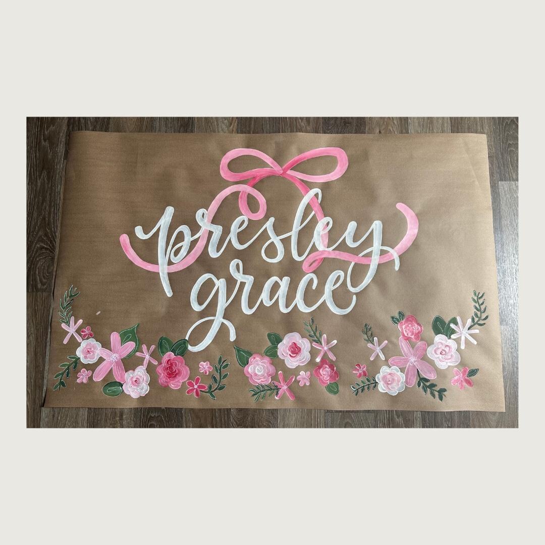 CUSTOM Girly Baby Shower Banner, Hand-painted - Etsy